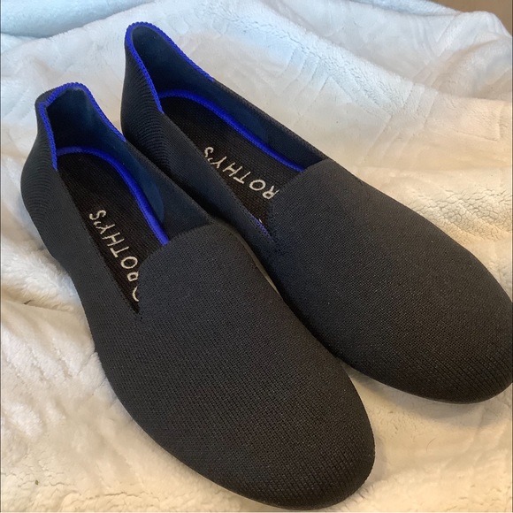 Rothy's | Shoes | Rothys The Loafer Black Solid Knit Fabric Slip On ...